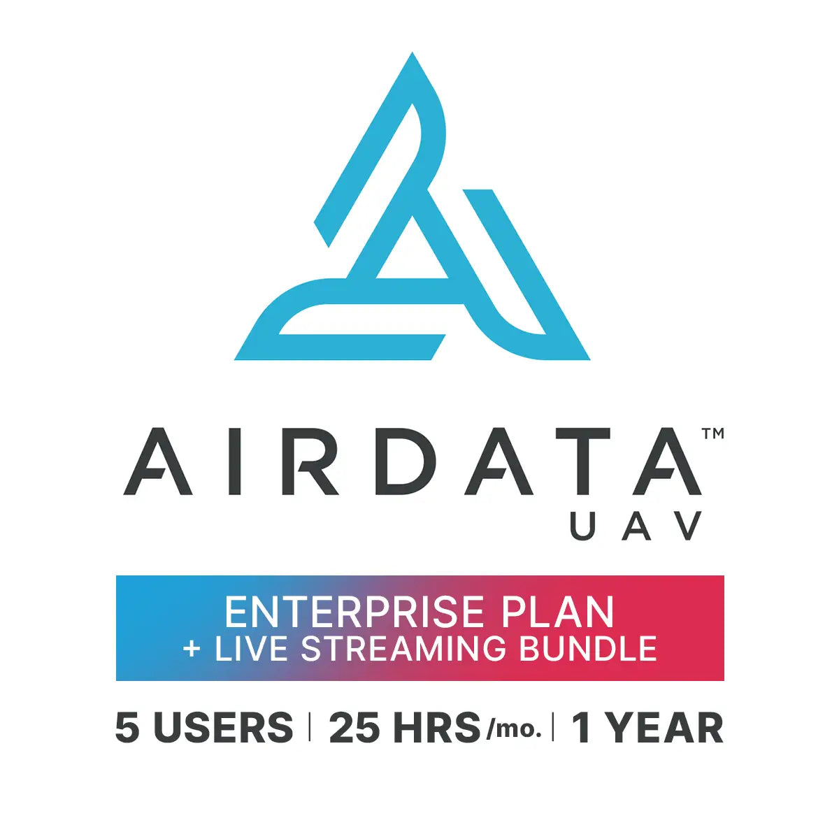 AirData Enterprise 1-Yr Plan with 25 Hr/Mo Live Streaming | Dronefly